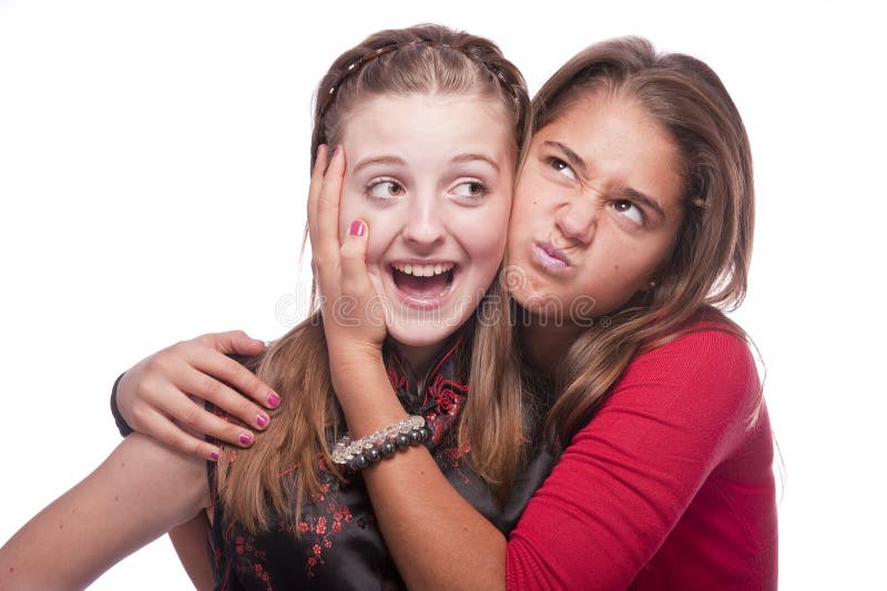 Deux Belles Jeunes Adolescentes Image stock - Image du fille ...