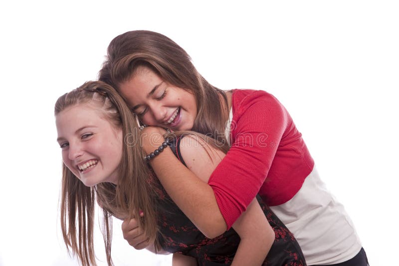 Deux Belles Jeunes Adolescentes Image stock - Image du fille ...
