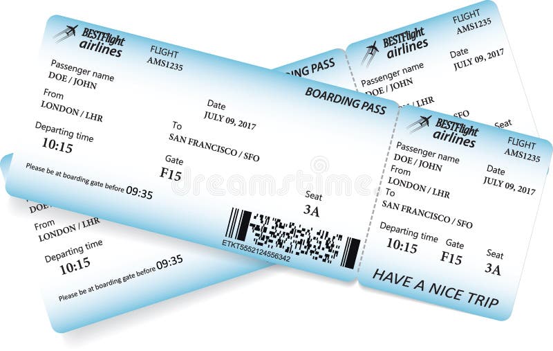 Deux Billets De Carte D'embarquement Illustration de Vecteur ...