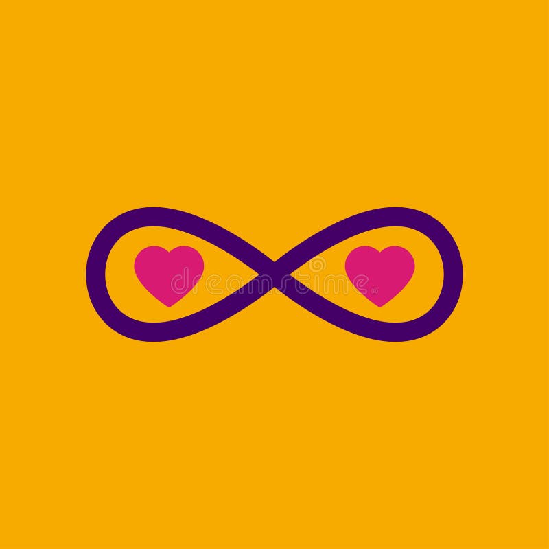 Symbole Infini D'amour Symbole Sans Fin Deux Coeurs Illustration De ...