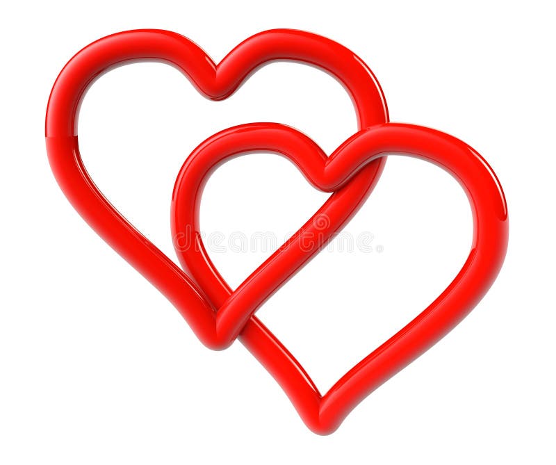 Deux coeurs enlacés illustration stock. Illustration du abstrait - 78059270