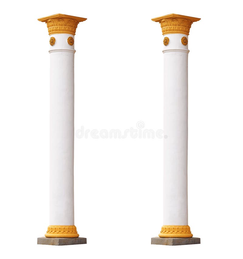 Deux Colonnes Blanches Dans Le Style Classique D'isolement Sur Le Backg ...