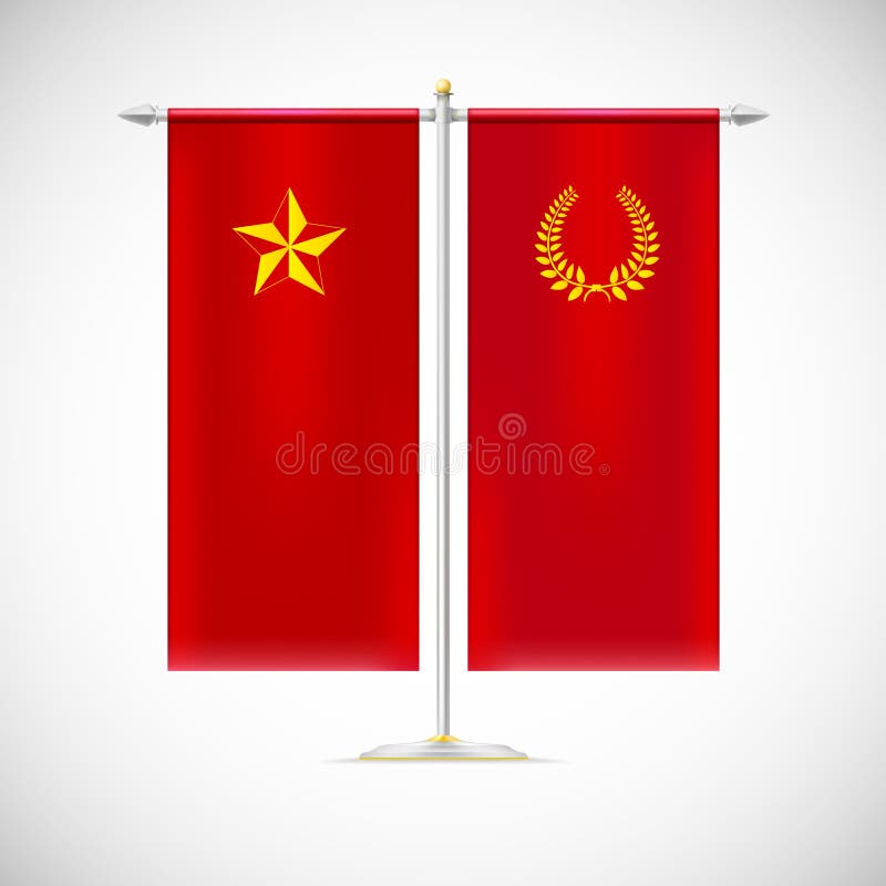 Deux Drapeaux Sur Un Support Illustration de Vecteur - Illustration du ...