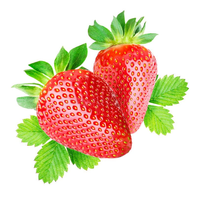 Deux fraises d'isolement image stock. Image du entier - 71136247