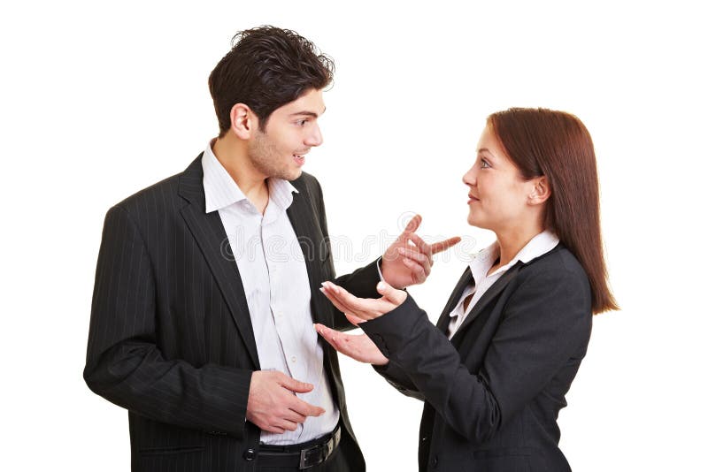 Deux Gens D'affaires De Parler Photo stock - Image du discutez ...