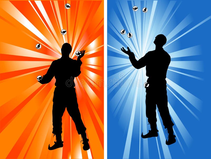 Deux jongleurs illustration de vecteur. Illustration du exposition ...