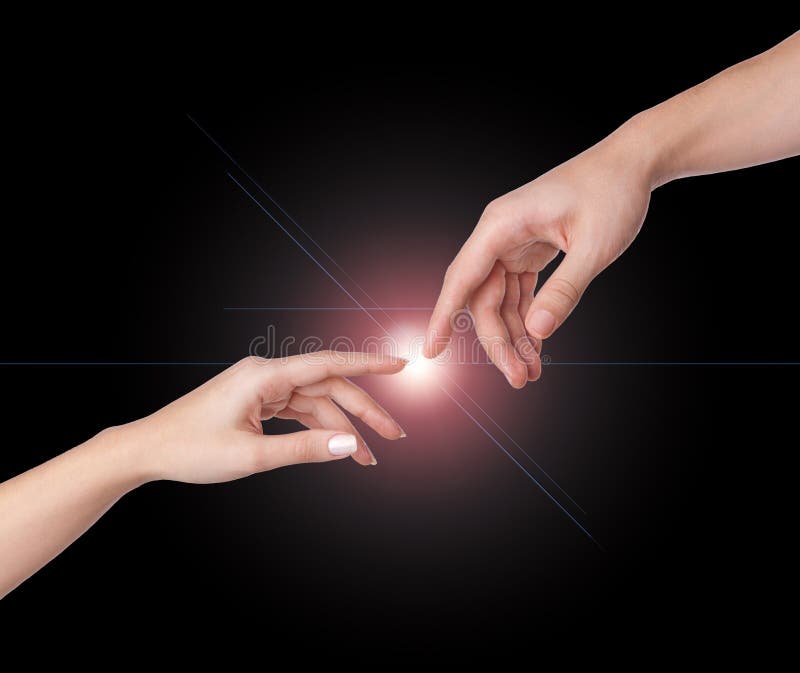 Deux Mains Qui Se Tendent L'une Vers L'autre Image stock - Image of ...