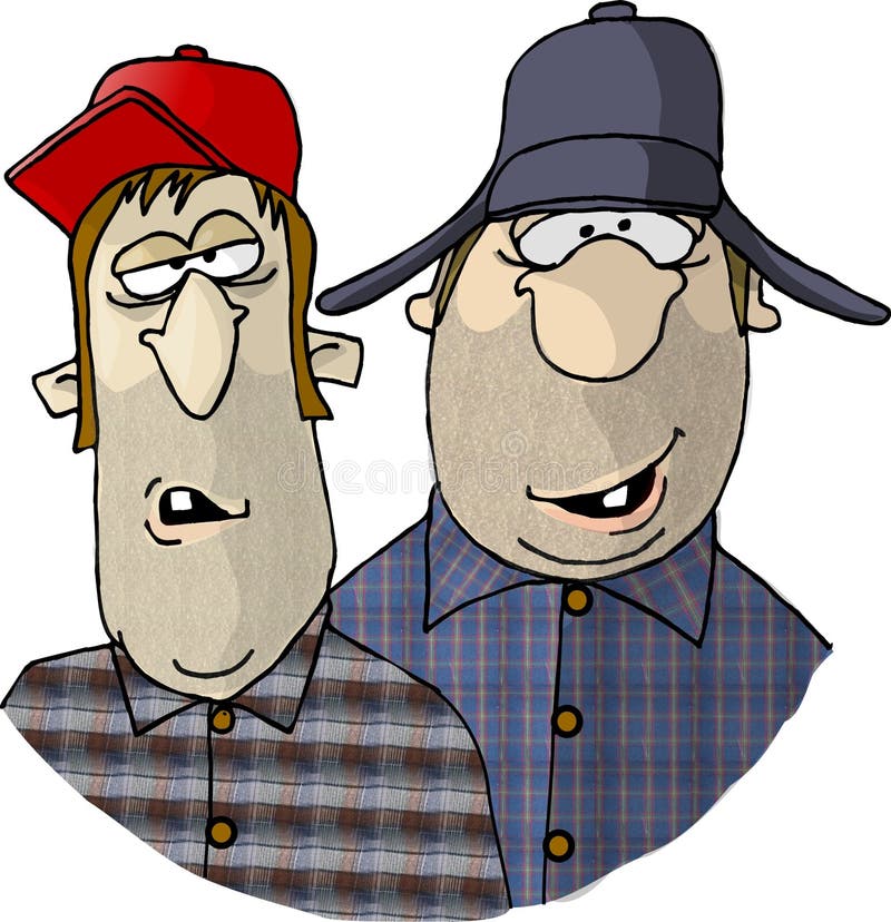 Deux ploucs illustration stock. Illustration du plouc, comique - 45642