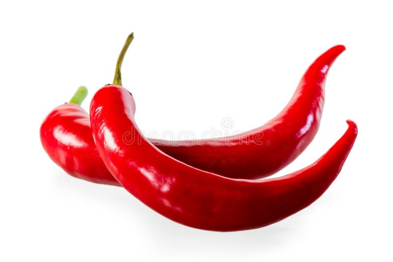 Deux Poivrons De Piment D'un Rouge Ardent Mûrs Image stock - Image du ...