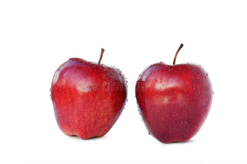 Deux Pommes Rouges Avec Le Chemin De Coupure Photo stock - Image du ...