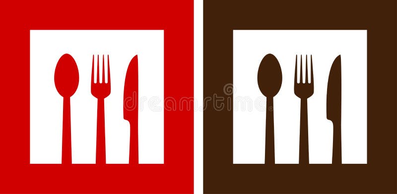 Deux signes de restaurant illustration de vecteur. Illustration du ...
