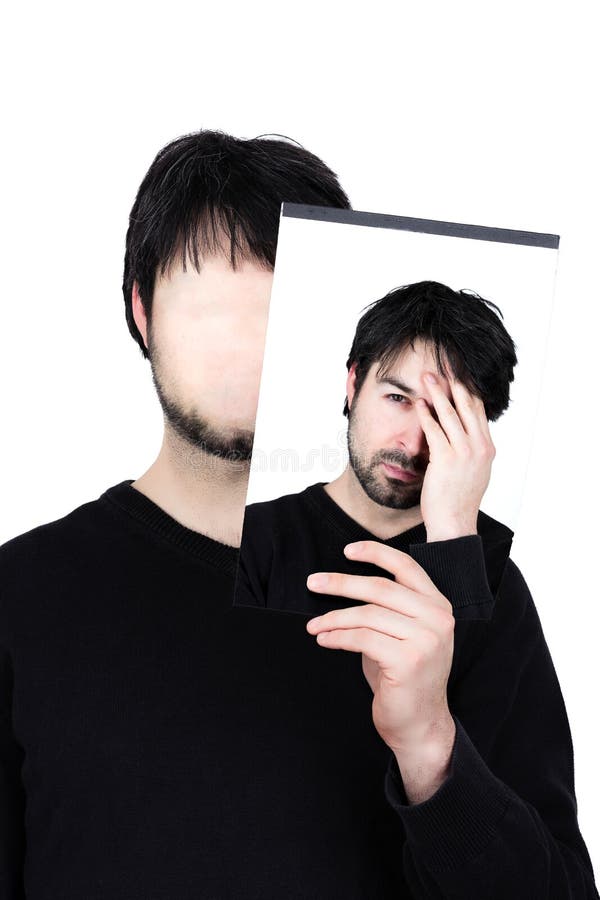 Deux Visages Avec Des Gestes De Main Illustration de Vecteur ...