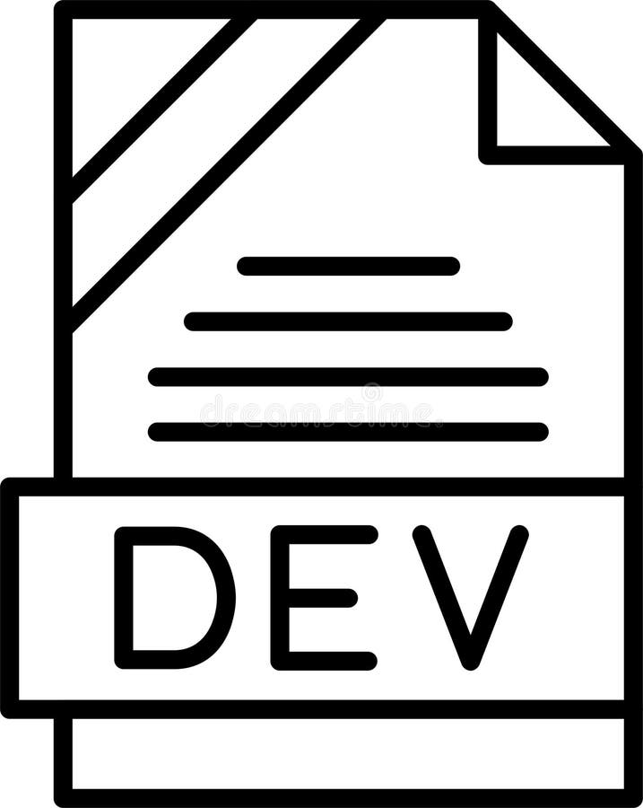 DEV Outline Vector Icon stock vector. Illustration of extension - 388820402