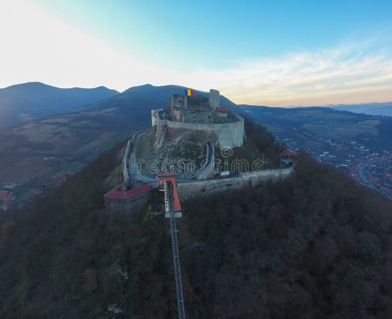 Deva Citadel Aerial View, Romania Stock Photo - Image of romania, europa: 350124760