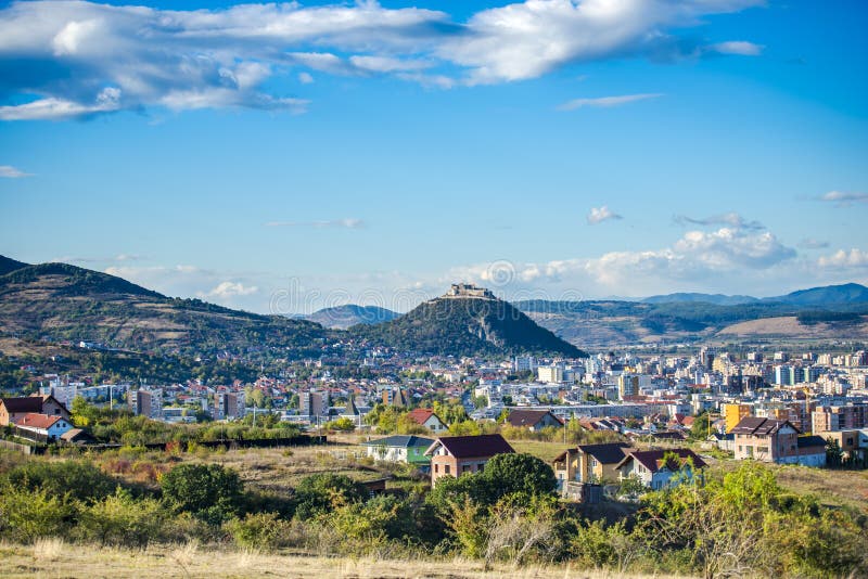 Deva city landscape stock image. Image of hunedoara - 183181205