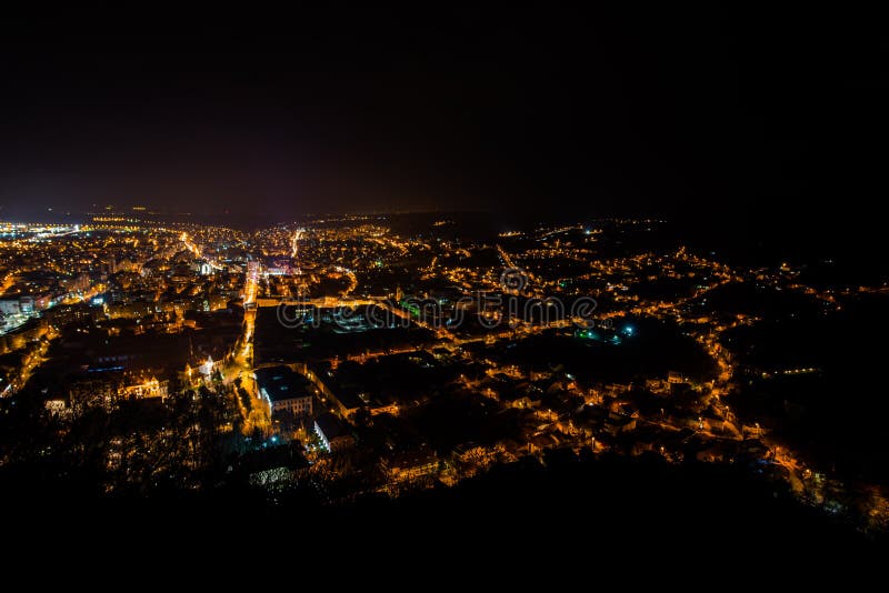 Deva City by night stock image. Image of europe, city - 80592751