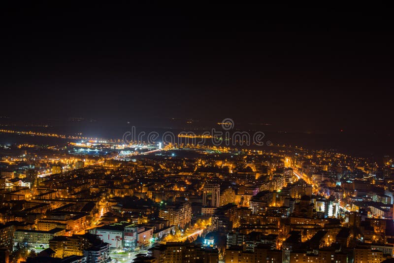 Deva City by night editorial stock photo. Image of fortification - 80592923