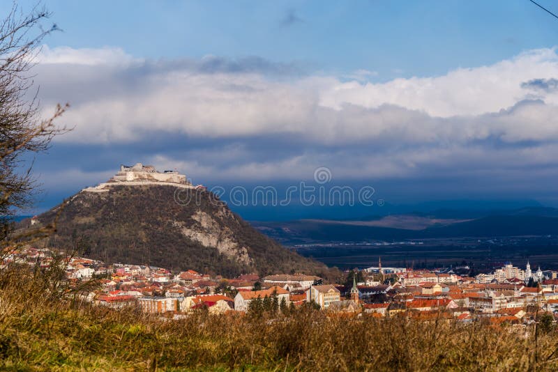 Deva city panorama,Romania stock photo. Image of landscape - 85097004