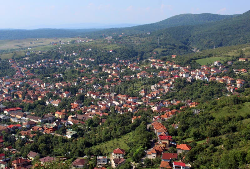 Deva city, Romania stock image. Image of buildings, deva - 124624881