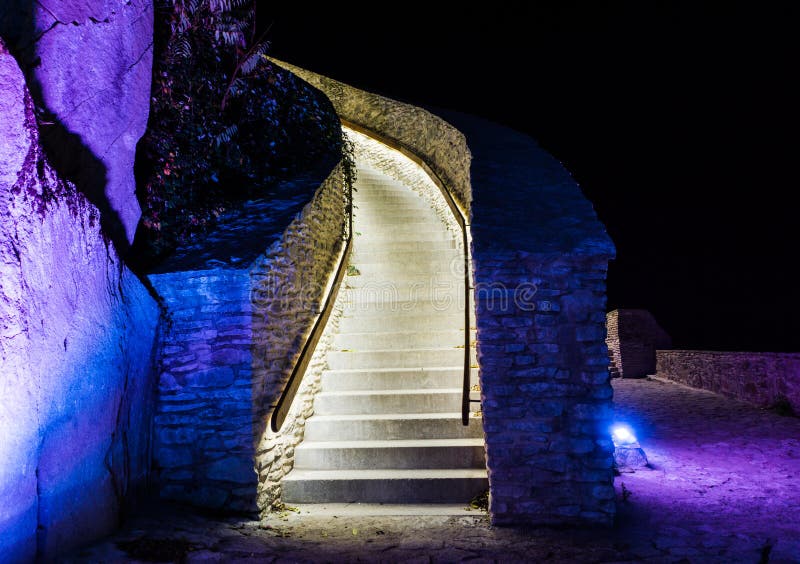 Deva by night stock image. Image of tourism, symbol, town - 80630013