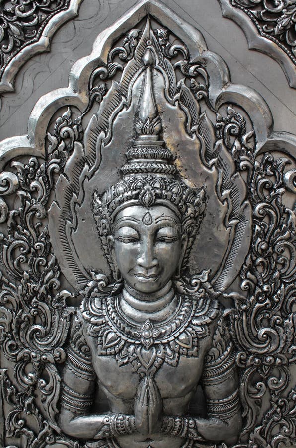 Deva silver carving. stock photo. Image of ancient, portrait - 46671358