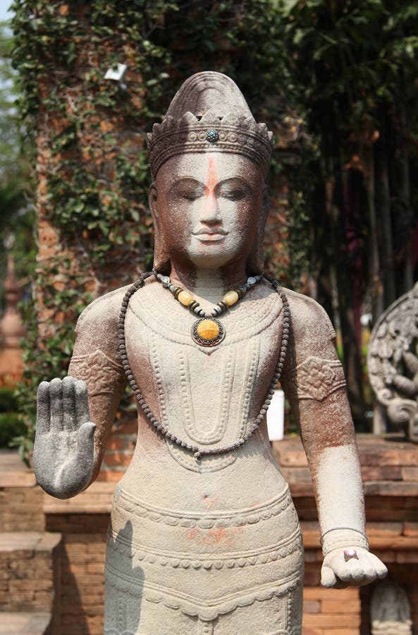 Deva statue. stock image. Image of decor, ancient, prayer - 46670045