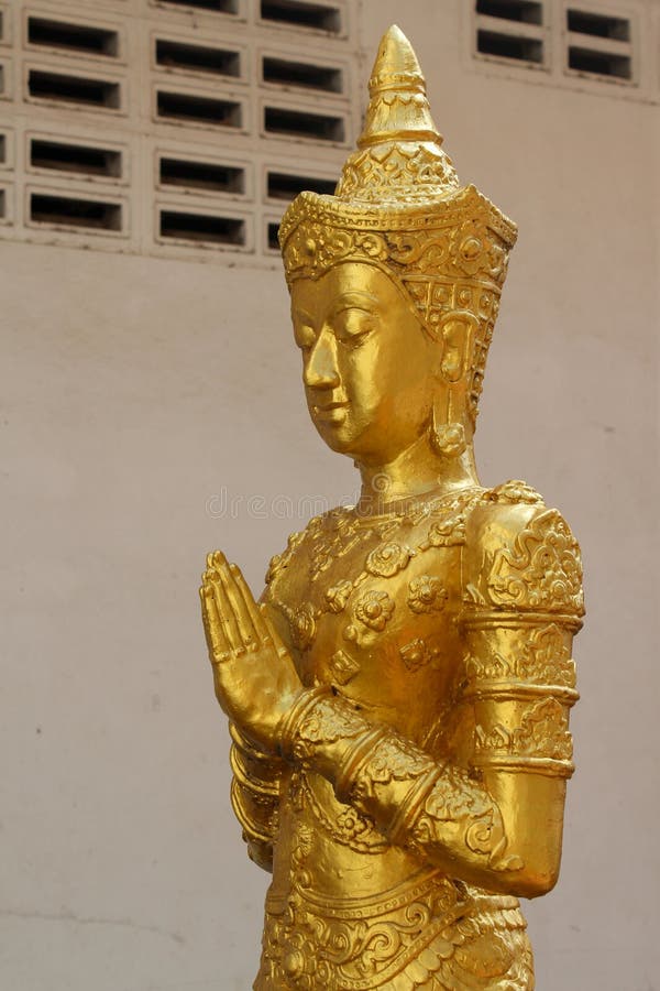 Deva statue. stock image. Image of decor, ancient, prayer - 46670045