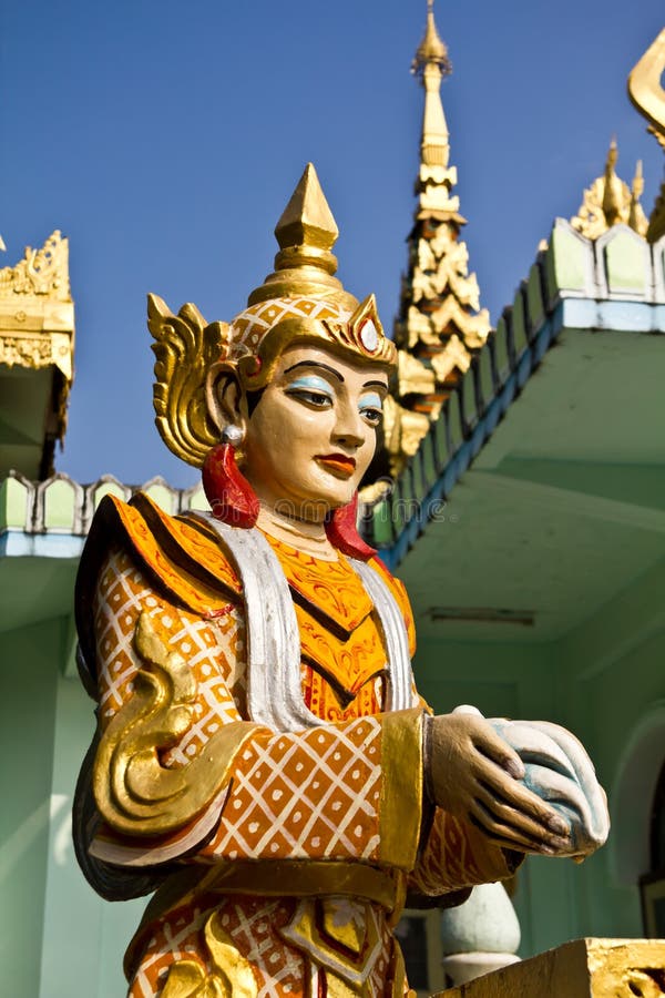 Deva Statue in Myanmar Style Molding Art Stock Image - Image of myanmar ...