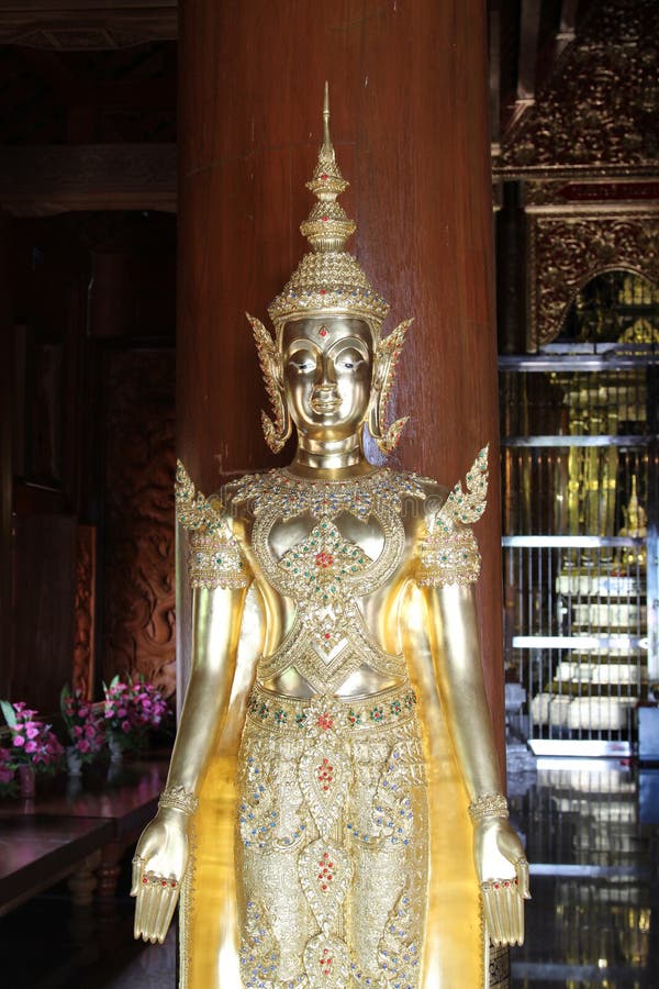 Deva statue stock image. Image of gold, stand, peaceful - 61700919