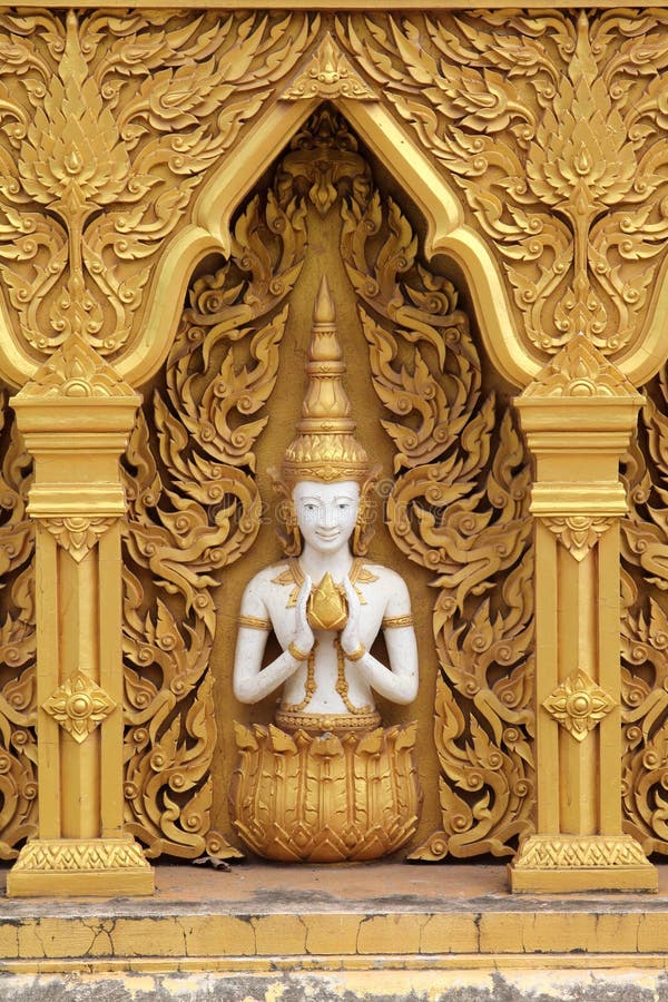 Deva statue in the temple stock image. Image of culture - 221734209