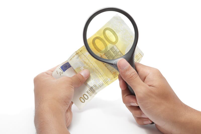 Devaluated Euro Under Scrutiny Stock Image - Image of isolated, holding ...