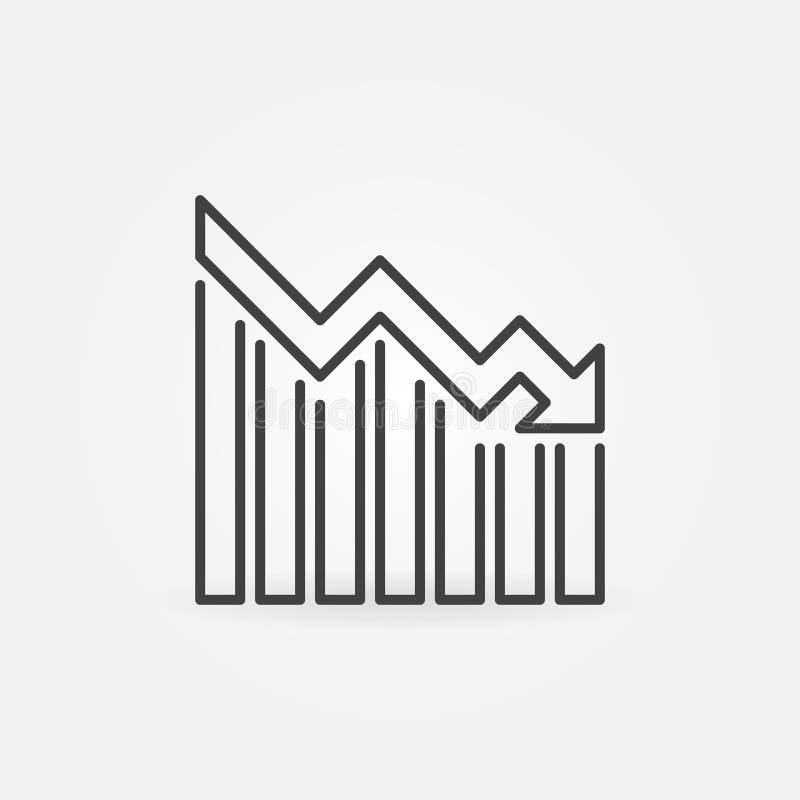 Devaluation Falling Graph Vector Recession Concept Minimal Outline Icon ...
