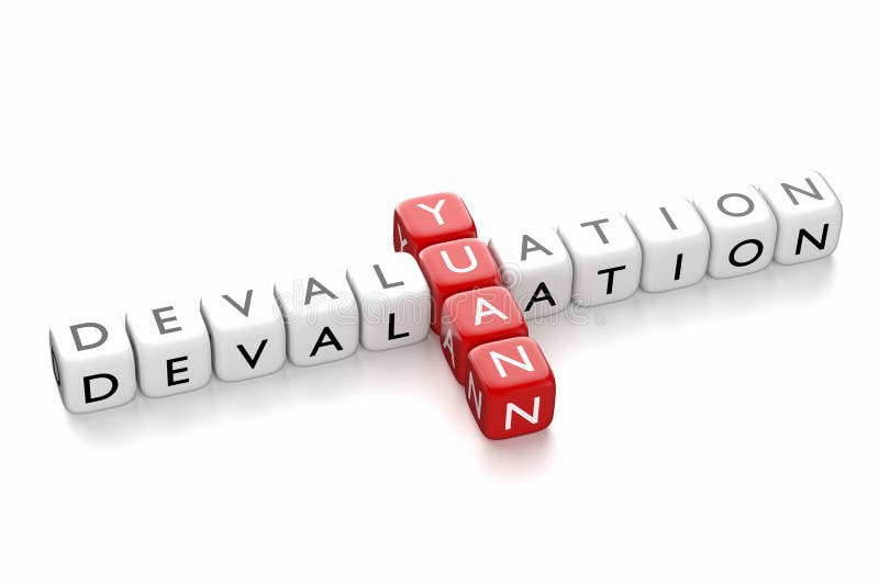 Devaluation of Yuan stock illustration. Illustration of currency - 59076139