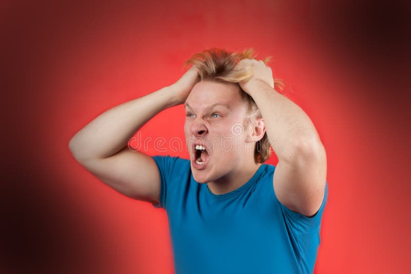 Puzzled man, on white stock image. Image of happiness - 14884743