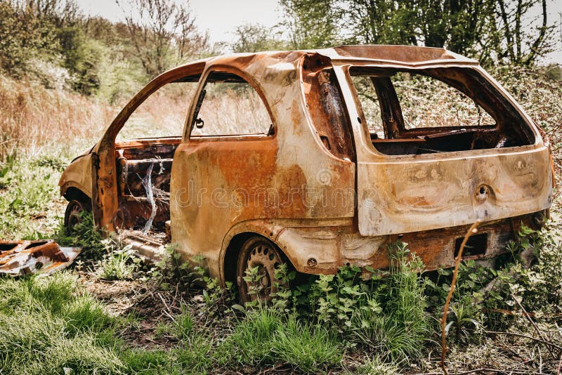 Devastated car stock photo. Image of abandoned, corrosion - 124446492