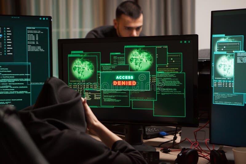 Devastated Female Hacker after Trying To Hack a Firewall Stock Image ...