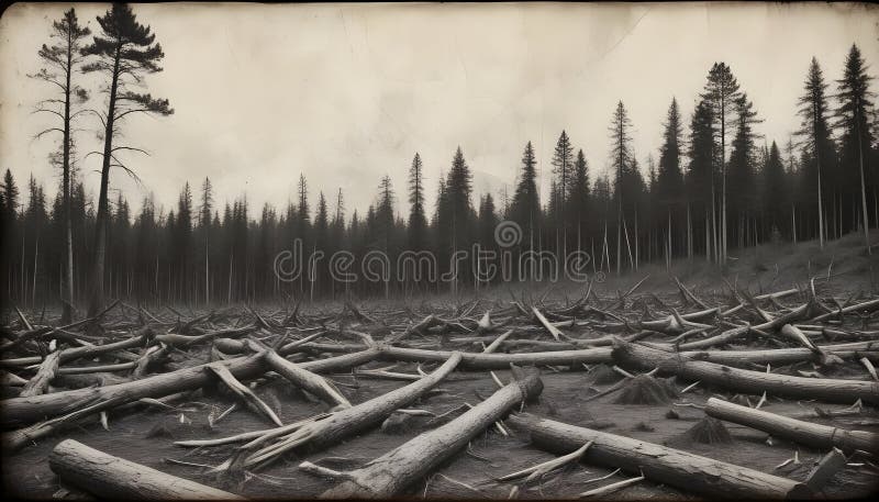 Deforestation Crisis â€ Destroyed Forest with Tree Stumps and Logging ...