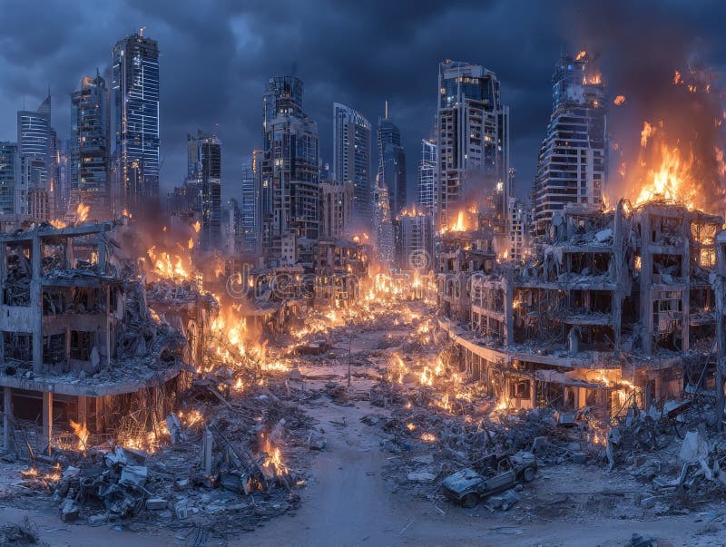 The Devastated Remains of a City, the Awful Aftermath of a Destructive ...