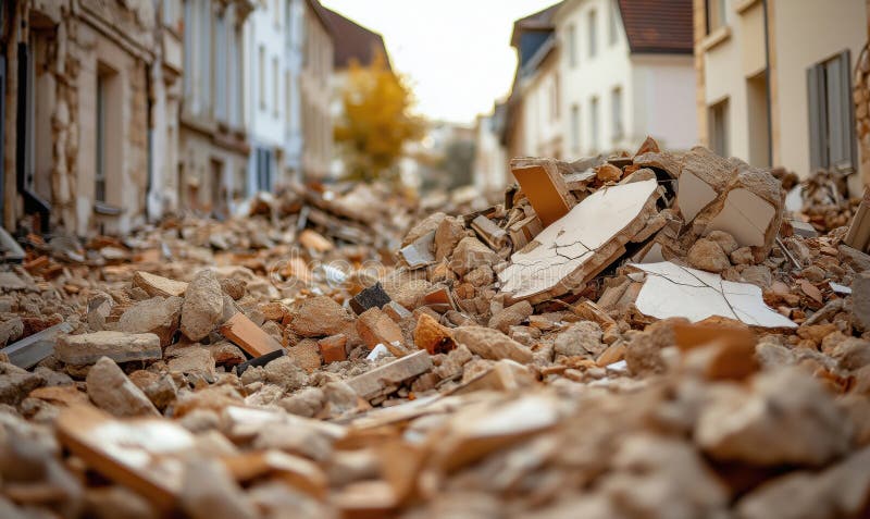 Devastating Aftermath of Earthquake Destruction in Urban Area with ...