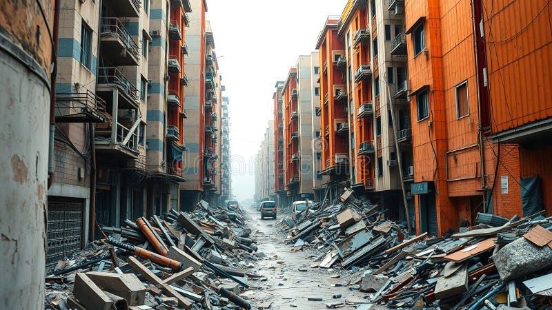 Devastating Aftermath of a Seismic Event Collapsed Structures and ...