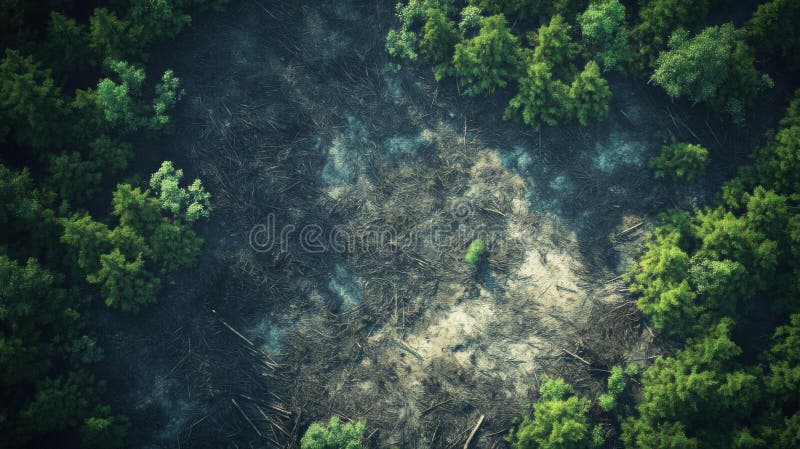 Devastating Deforestation, Trees Being Cleared in a Forest Stock ...