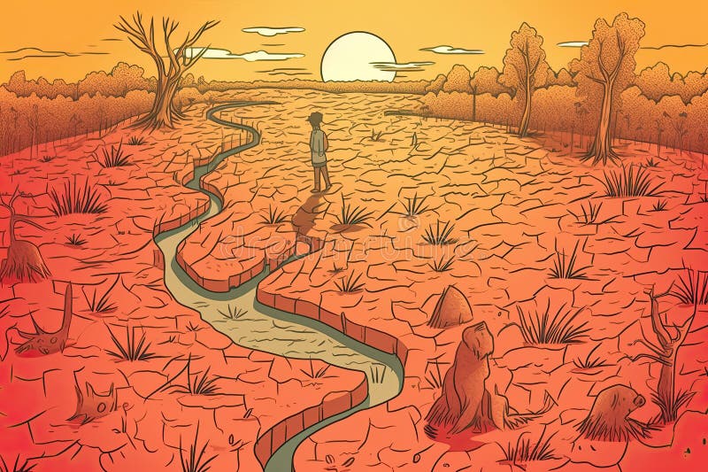 Devastating Drought Illustration. Generative AI Stock Illustration ...