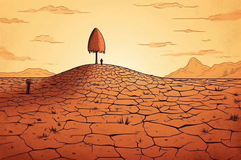 Devastating Drought Illustration. Generative AI Stock Illustration ...