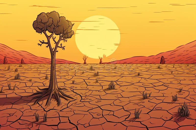 Devastating Drought Illustration. Generative AI Stock Illustration ...