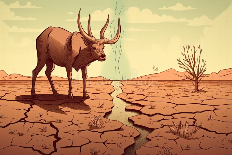 Devastating Drought Illustration. Generative AI Stock Illustration ...