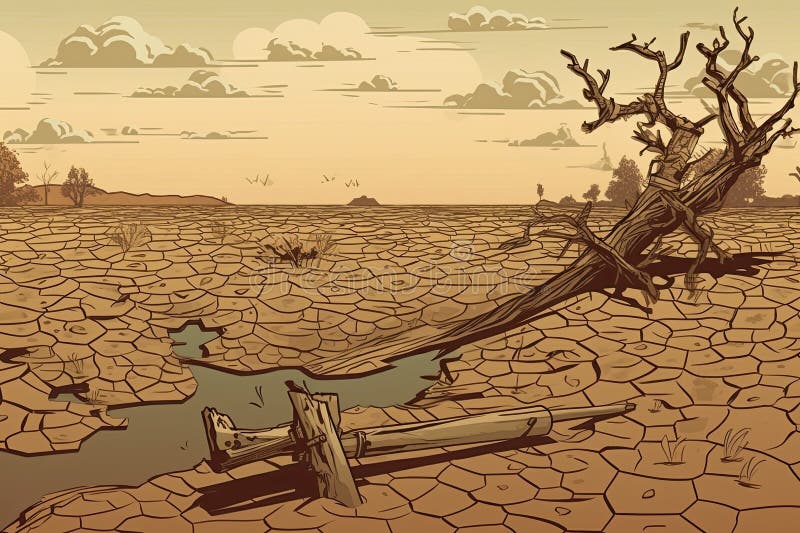 Devastating Drought Illustration. Generative AI Stock Illustration ...