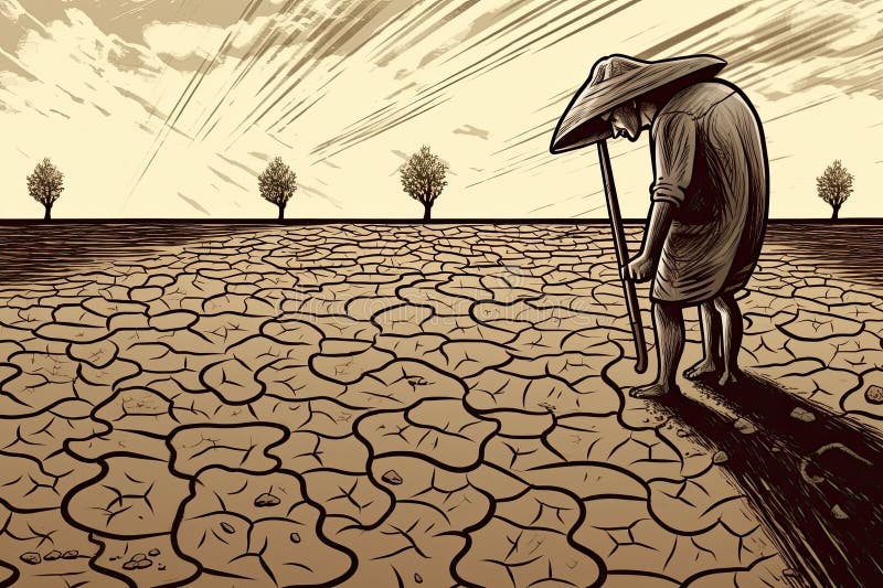 Devastating Drought Illustration. Generative AI Stock Illustration ...