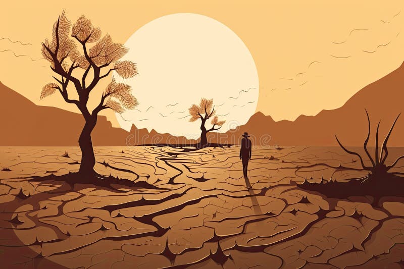 Devastating Drought Illustration. Generative AI Stock Illustration ...