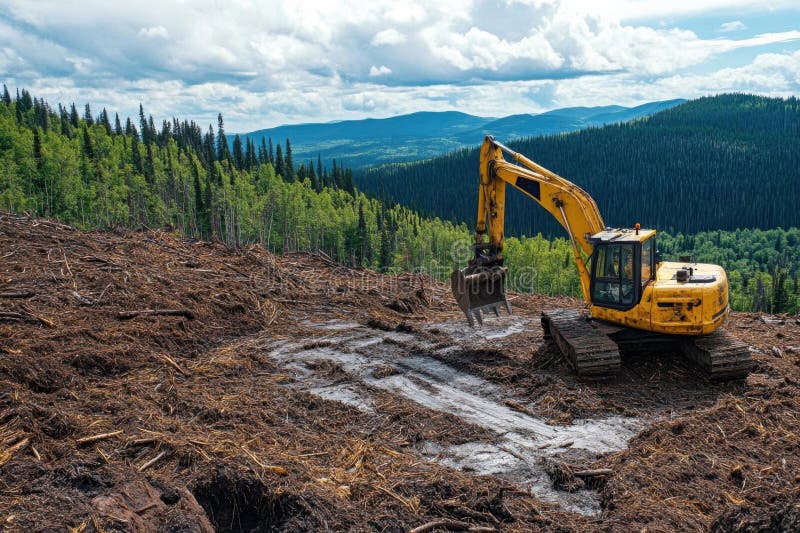 Devastating Effects of Deforestation, Aerial View of Clear-Cut Forest ...