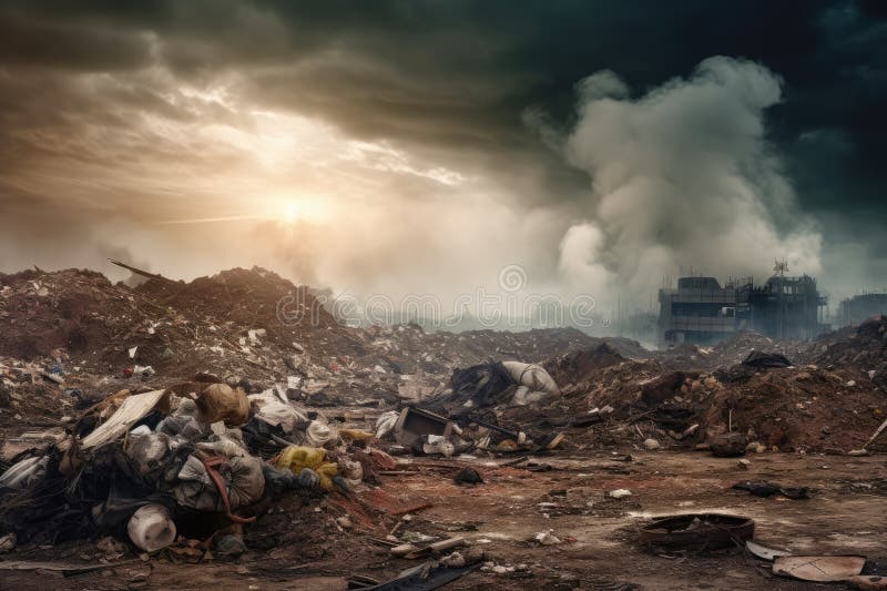 Devastating Effects of Environmental Pollution. Generative AI Stock ...